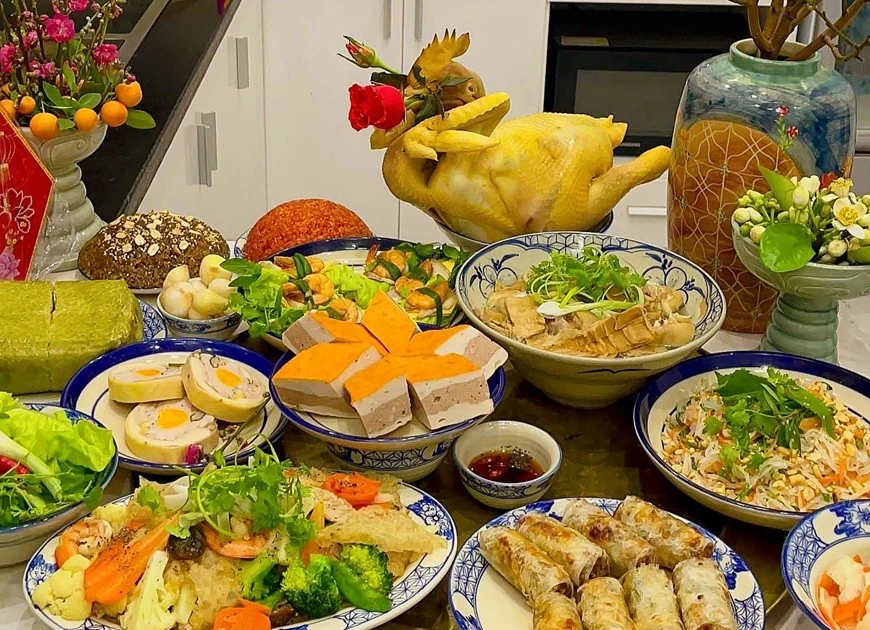 Hanoi’s Tet feast are signature dishes, such as neatly wrapped spring ...