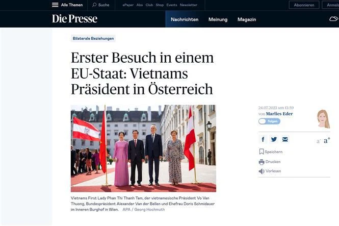 Austrian media spotlights President’s official visit | Vietnam+ ...