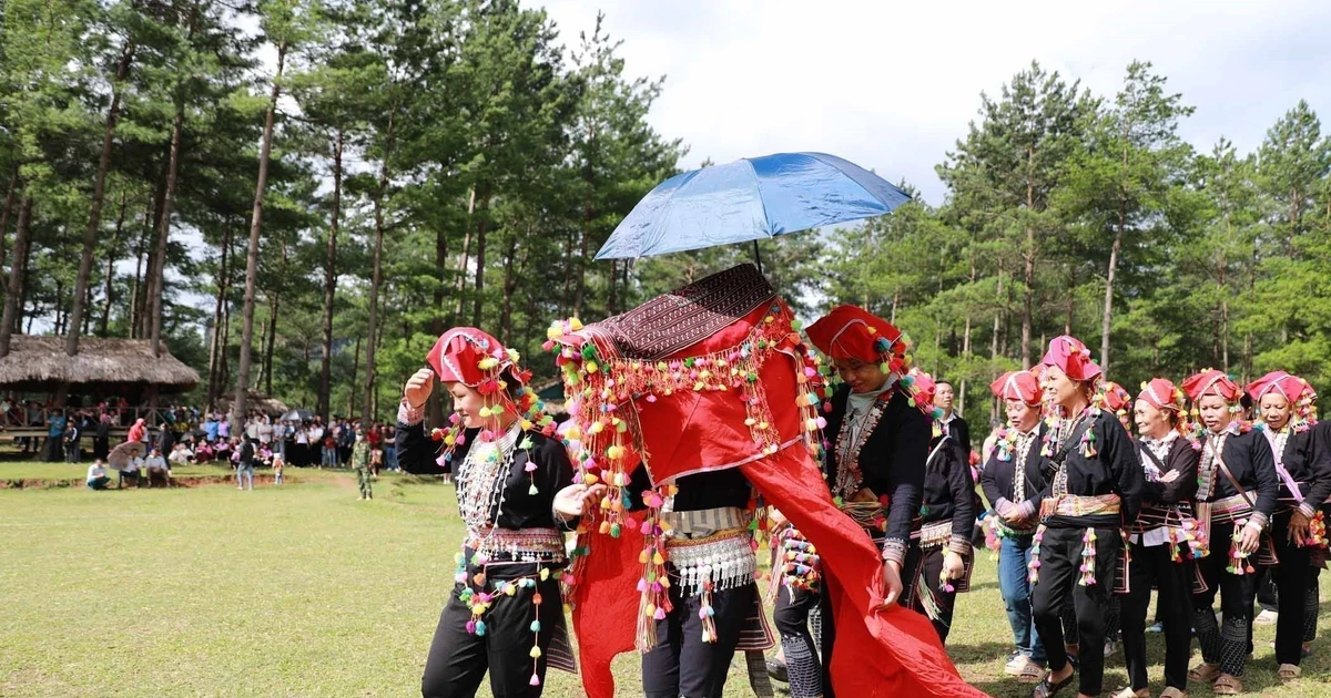 Bride procession of the Red Dao ethnic group in Lai Chau | Vietnam+ ...